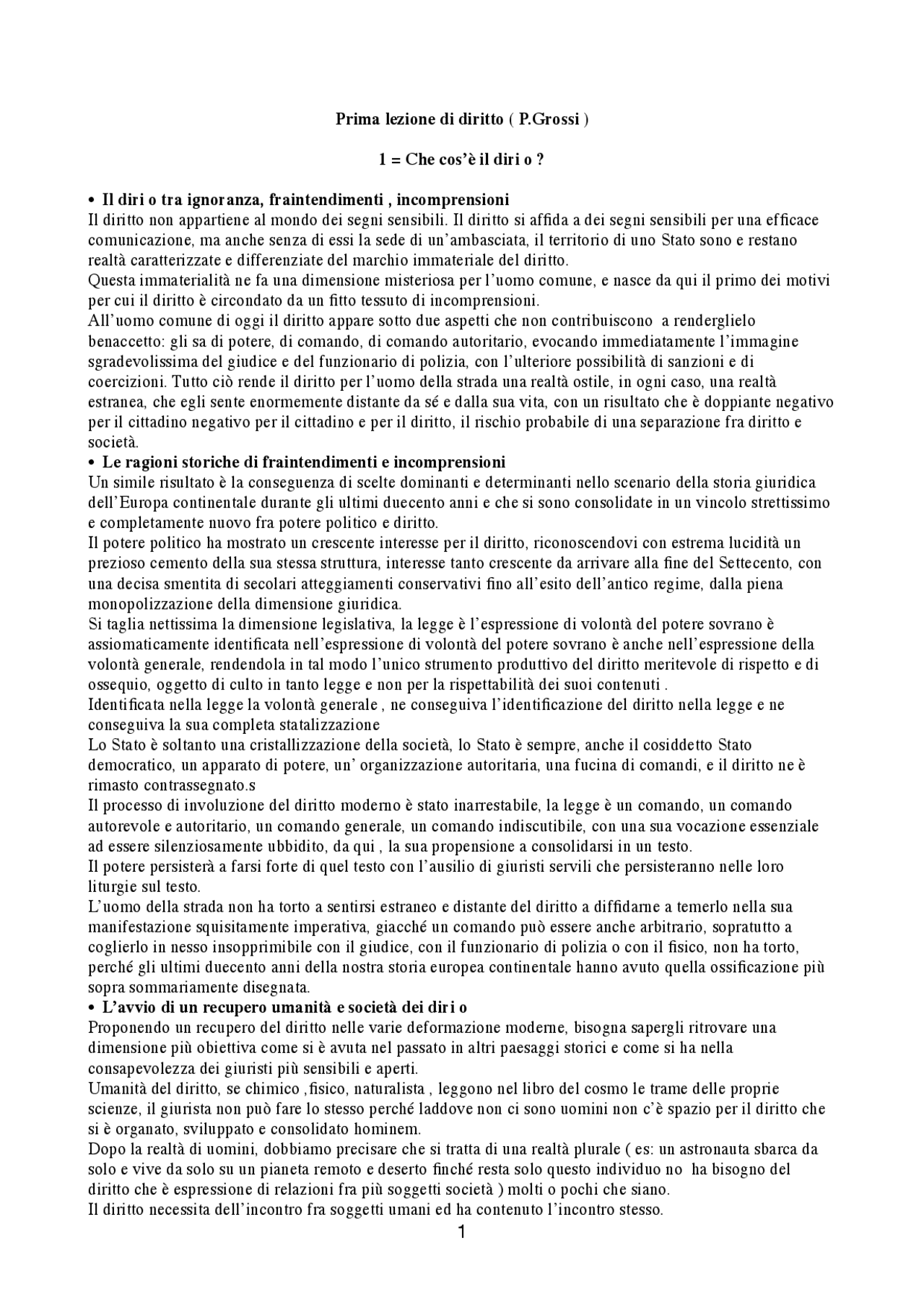 Prima Lezione Di Diritto Costituzionale Docsity