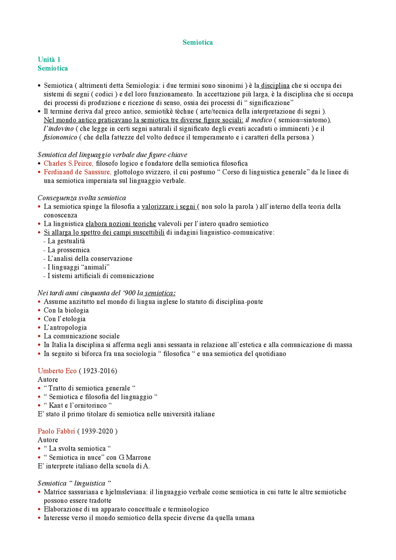 Appunti Di Semiotica Docsity