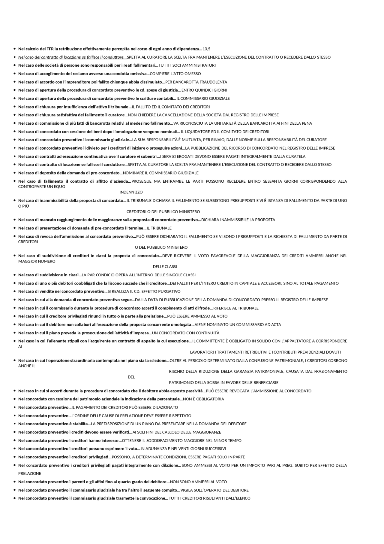 Test Diritto Fallimentare 2021 Docsity