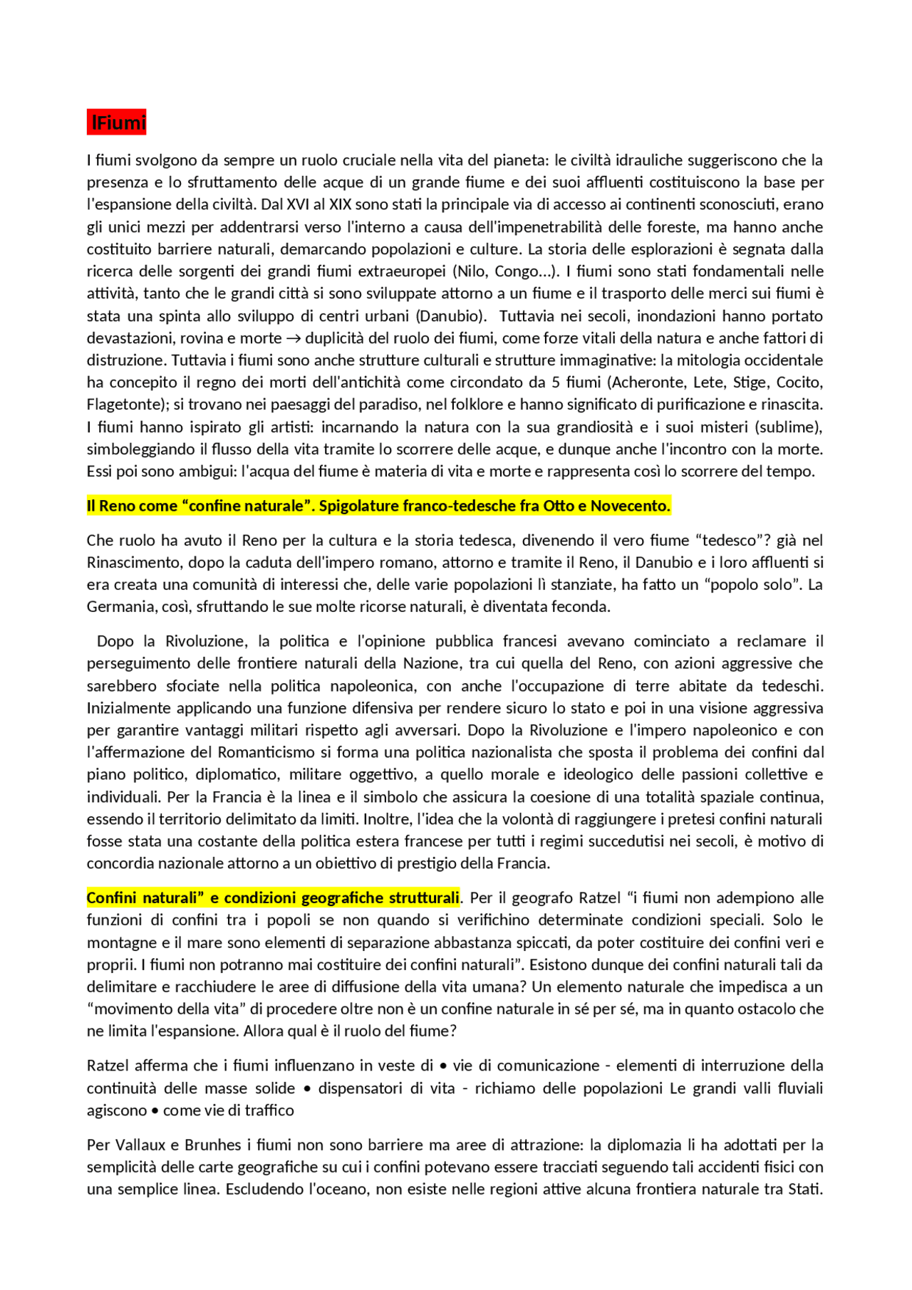 Libro Fiumi Riassunto Docsity