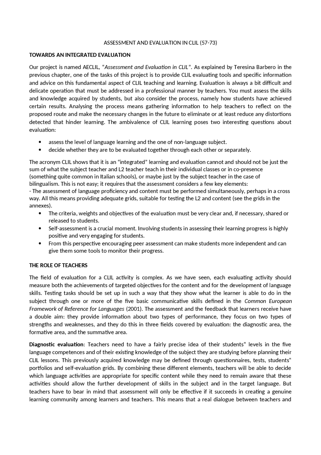 Assessment And Evaluation In Clil Docsity