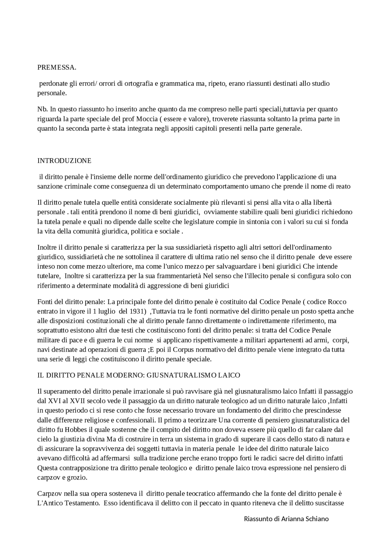 Riassunto Diritto Penale Docsity