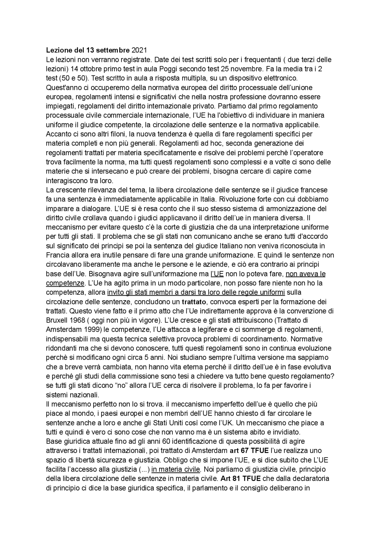 Diritto Dellue 2 Prima Parte Docsity