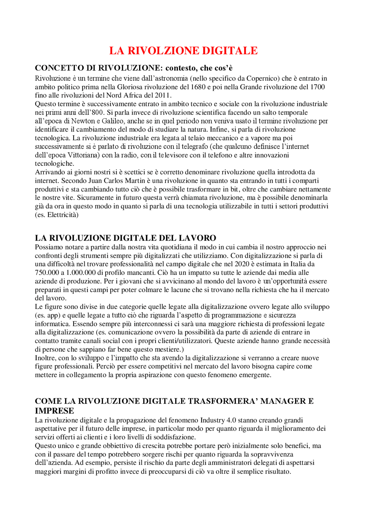 La Rivoluzione Digitale Docsity