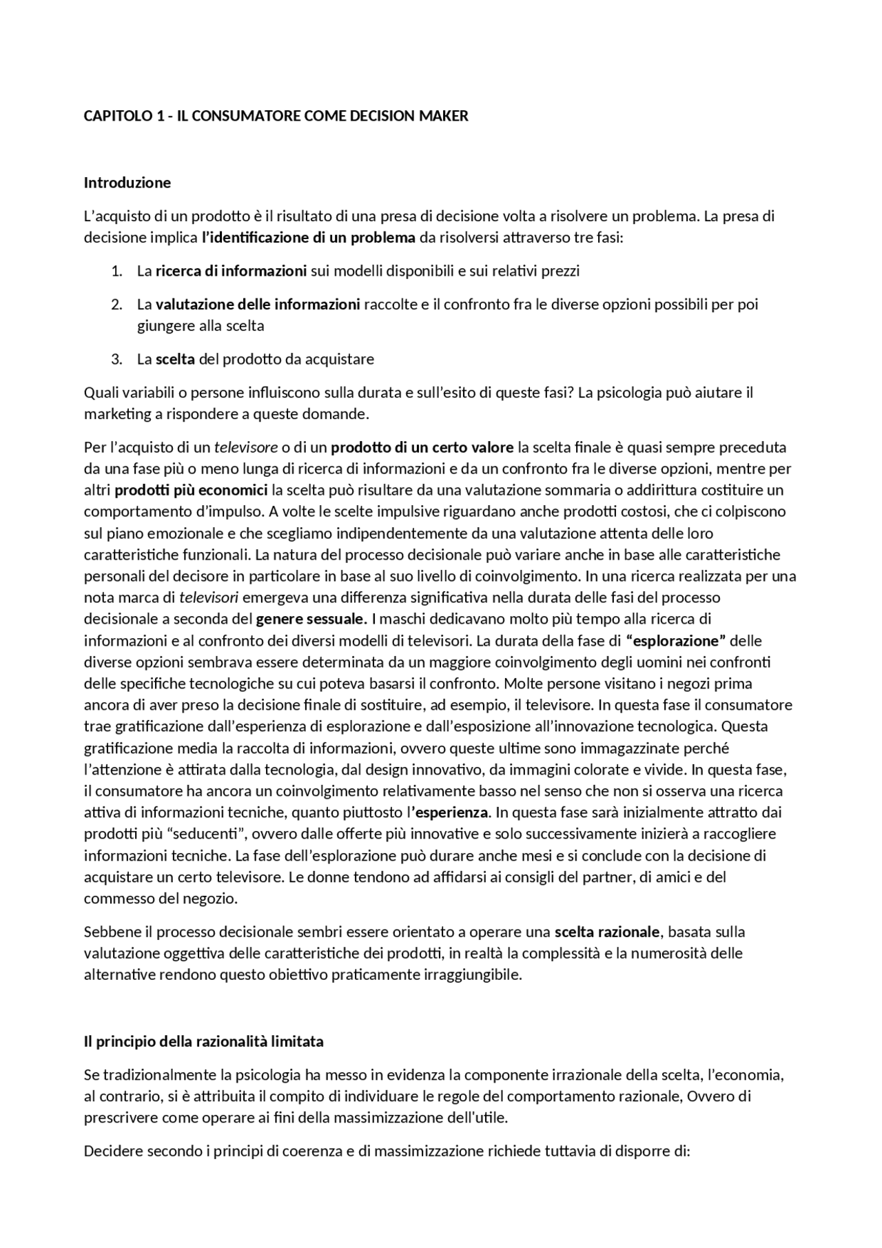 Riassunto Capitolo 1 Psicologia Dei Consumi Docsity