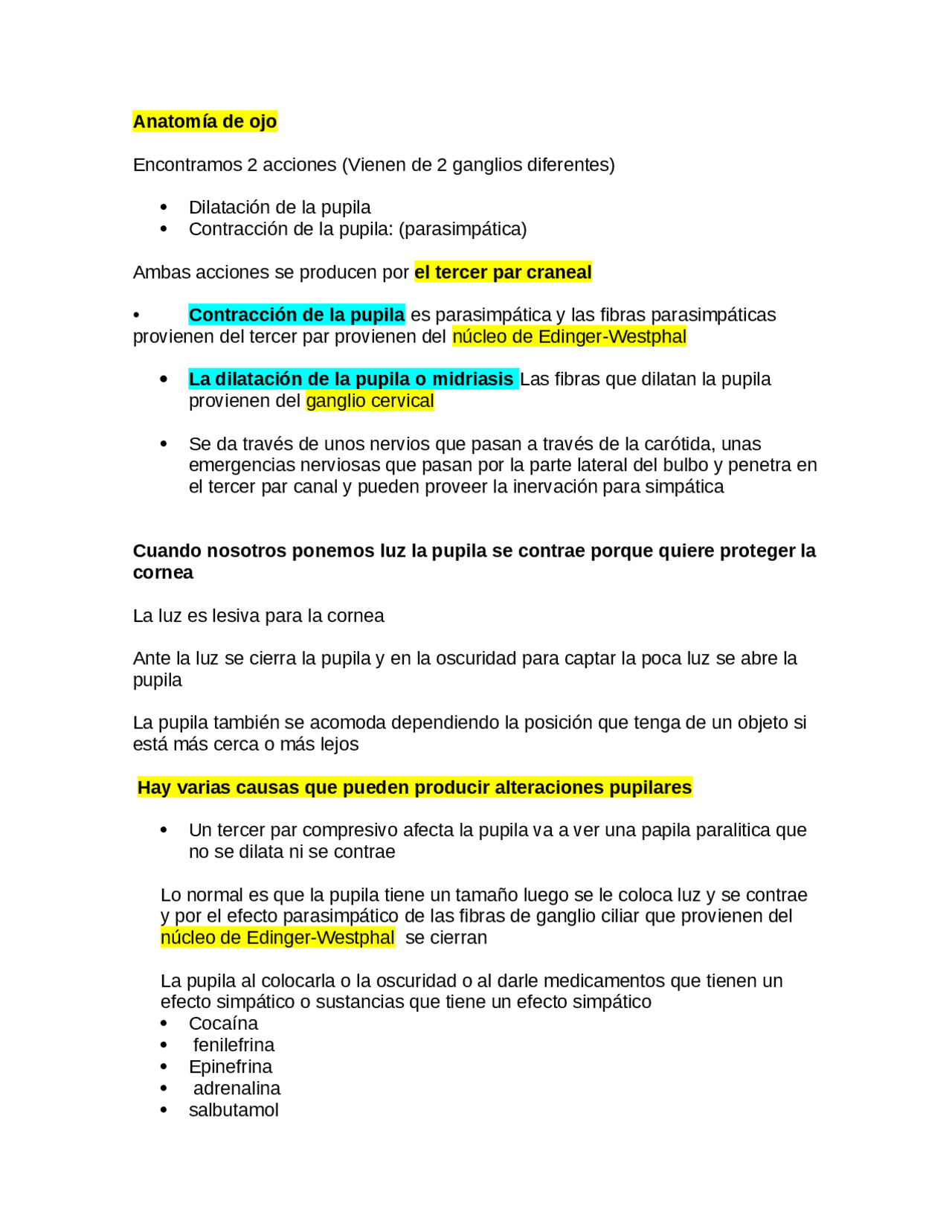 Resumen De Anatomía Del Ojo Docsity