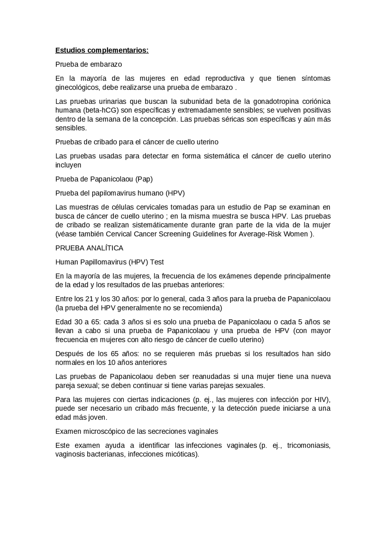 Estudios complementarios - Docsity