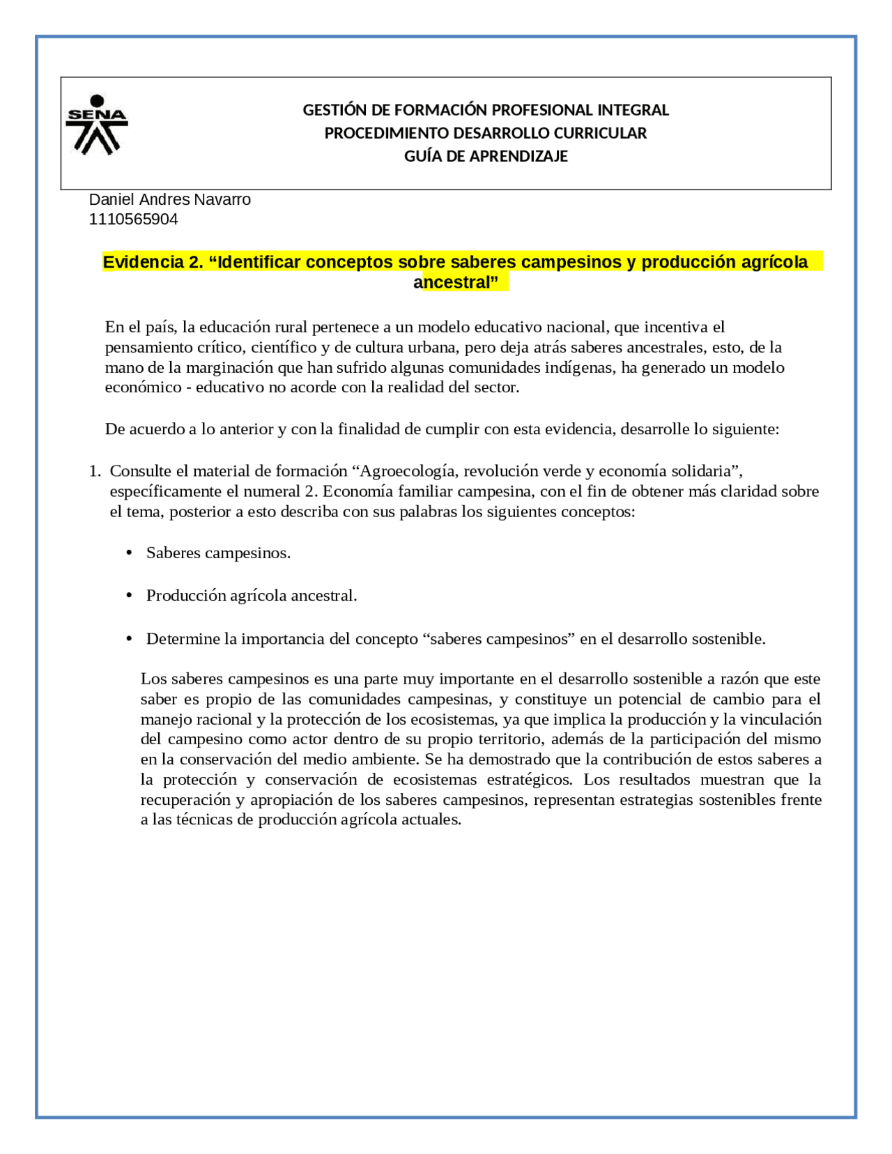 Agroecologia Y Desarrollo Rural Docsity