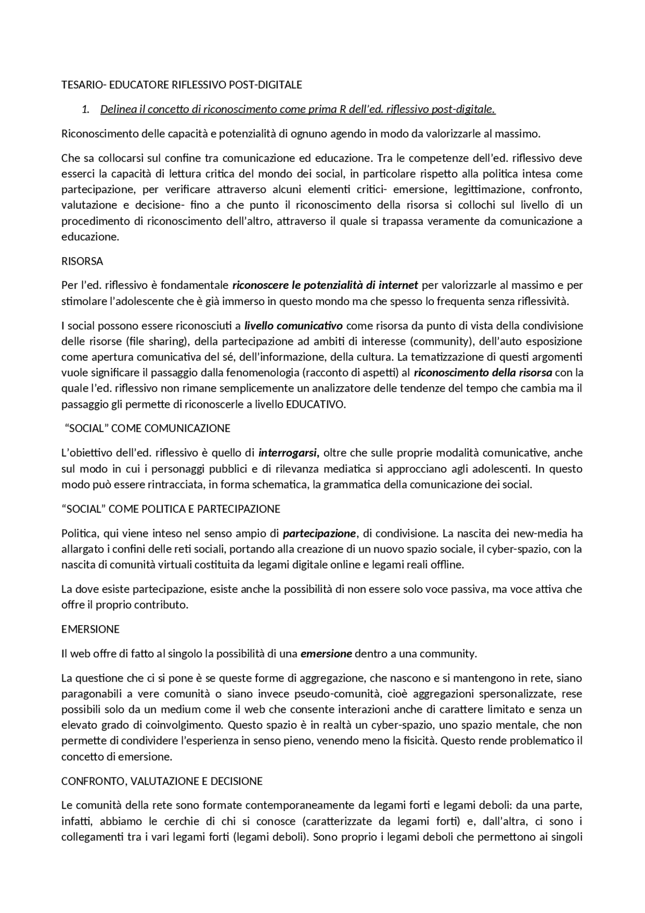 Pedagogia Della Realtà Virtuale Docsity