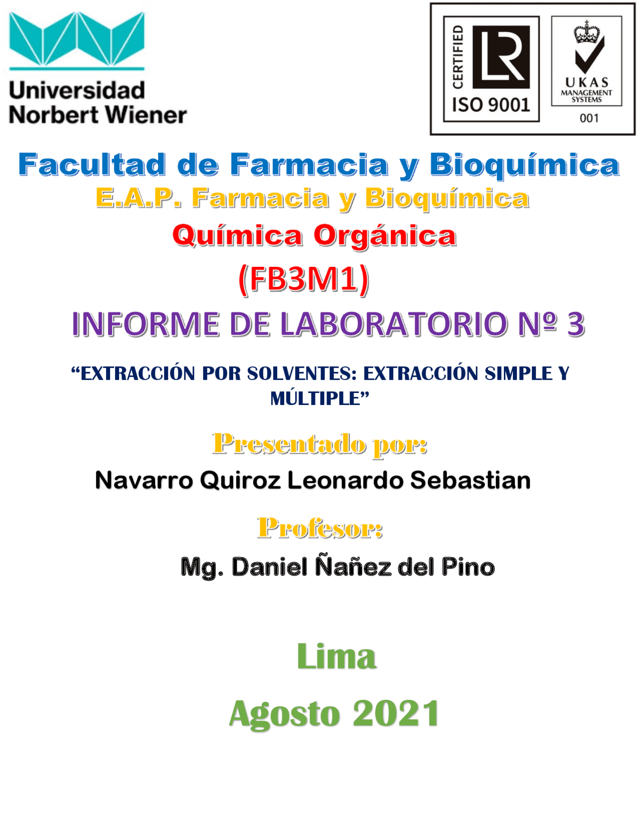 ExtracciÓn Por Solventes ExtracciÓn Simple Y MÚltiple Resúmenes De