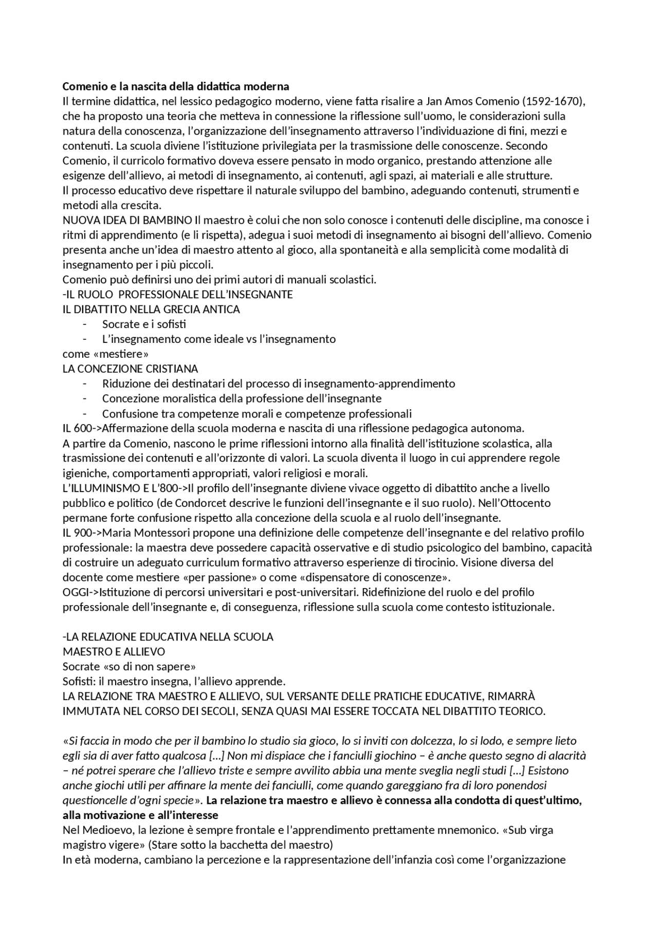 Didattica Generale Appunti Docsity