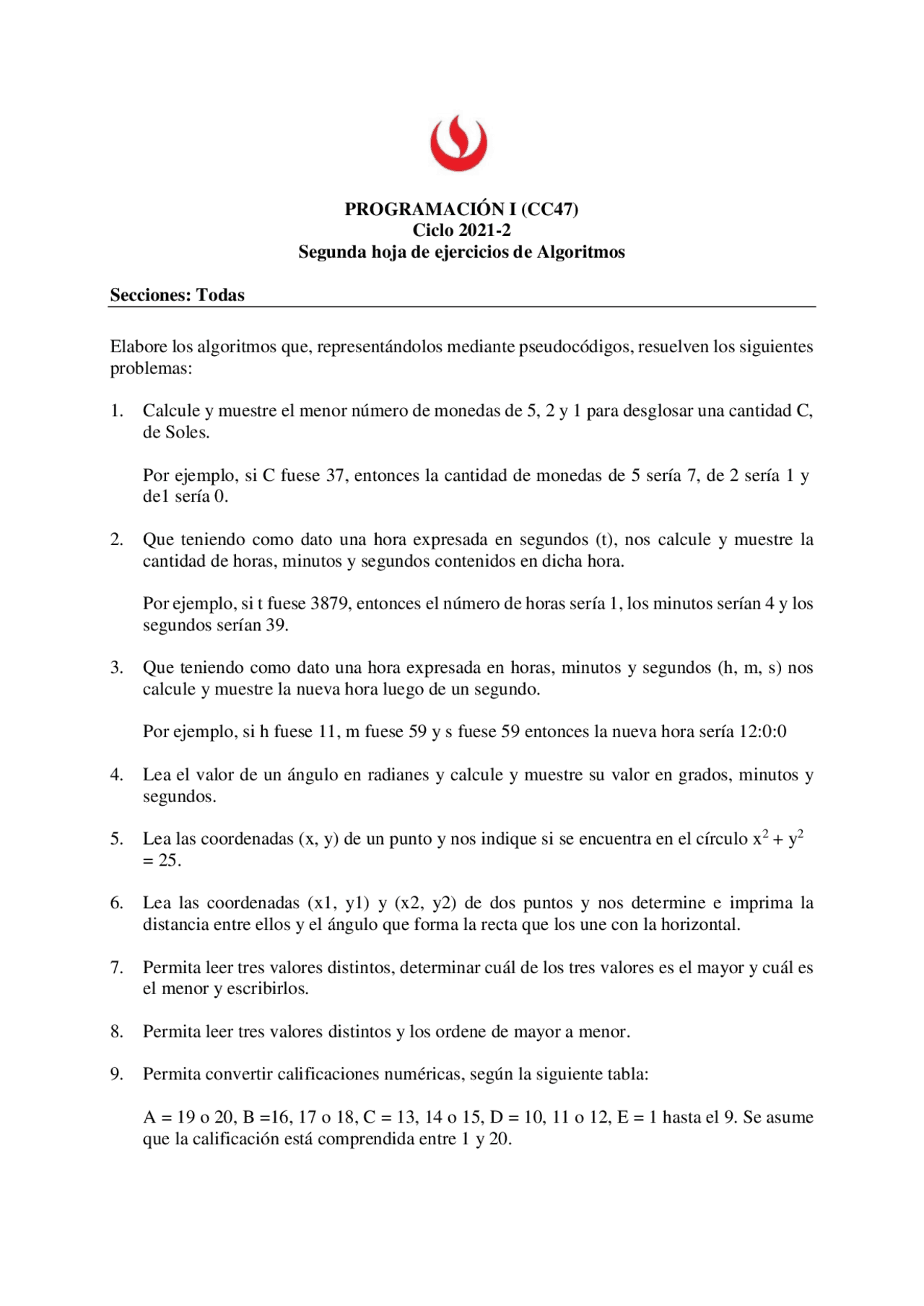 Hoja 1 ejercicios de algoritmos Pseint - Docsity