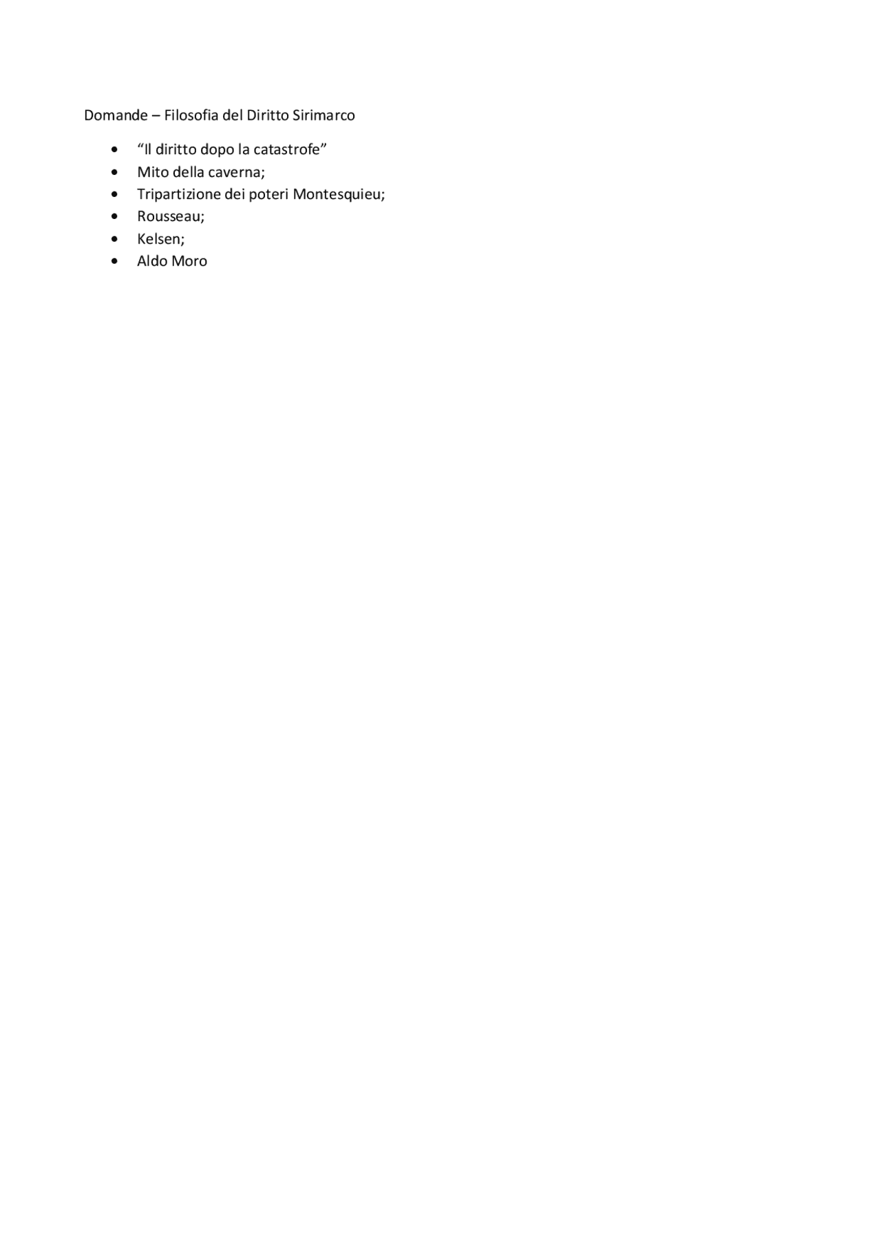 Domande Filosofia Del Diritto Sirimarco Docsity