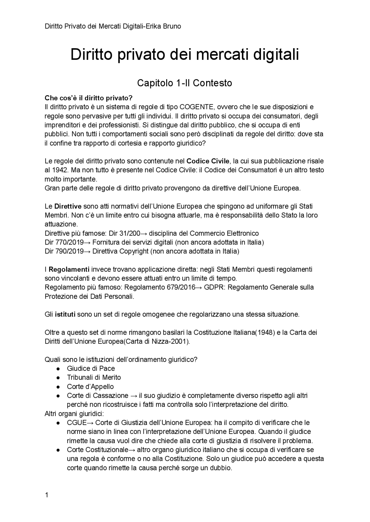 Diritto Privato Dei Mercati Digitali Ict Docsity