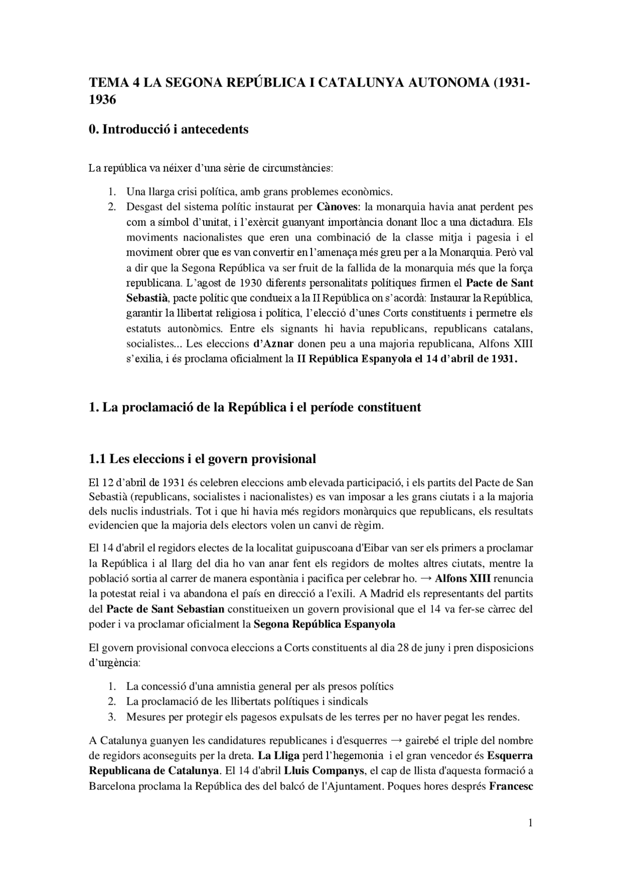 Tema Quart Història Selectivitat Docsity