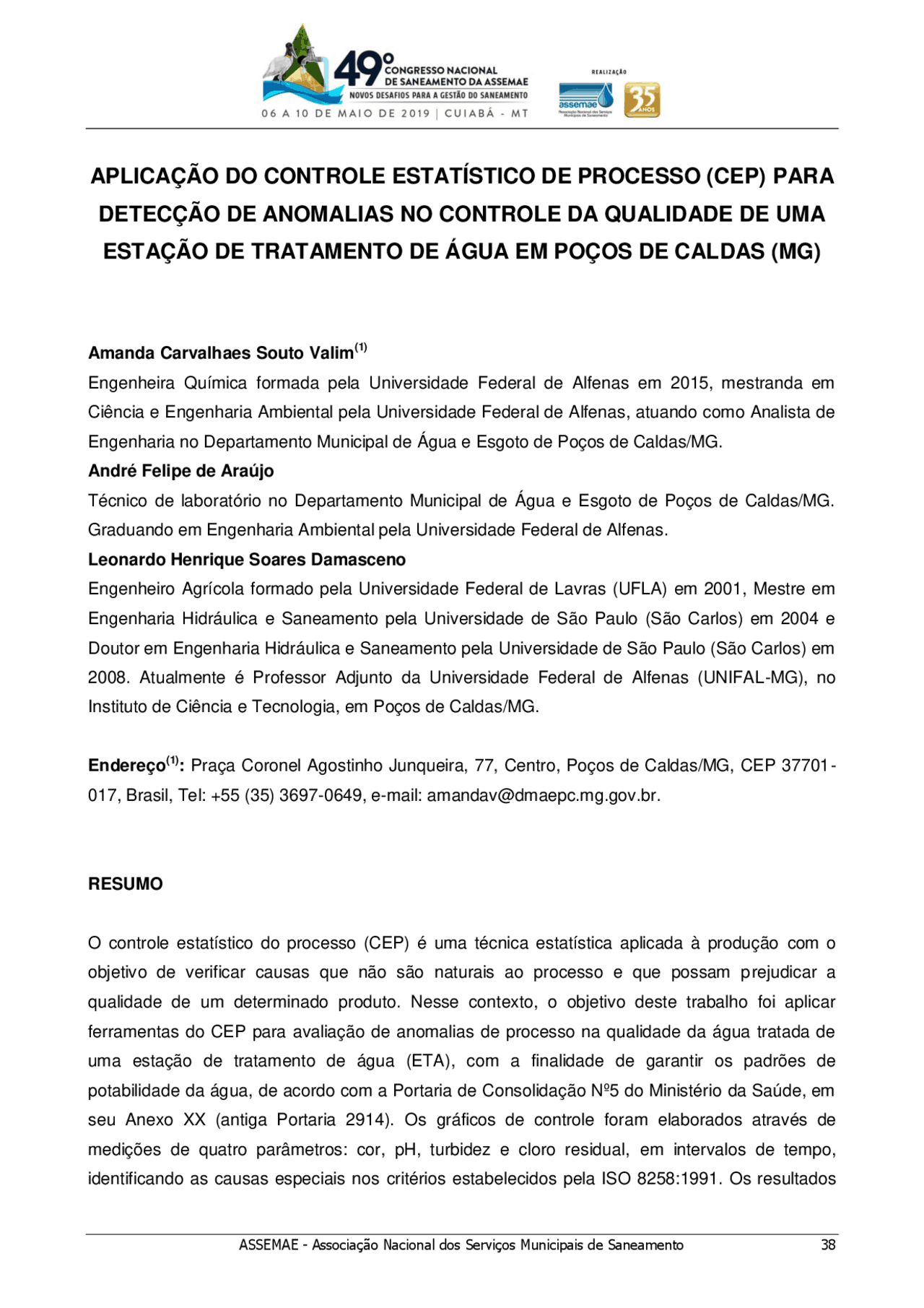 CEP , controle estatístico de processo - Docsity