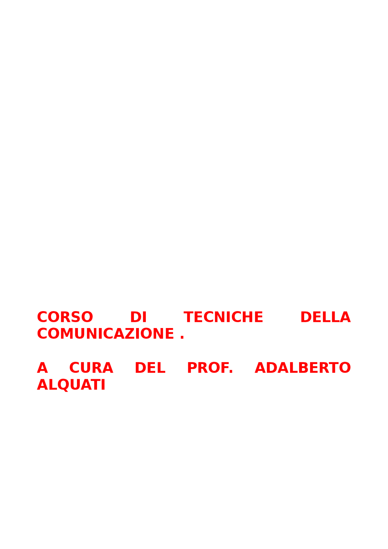 Corso Di Teoria Della Comunicazione Docsity