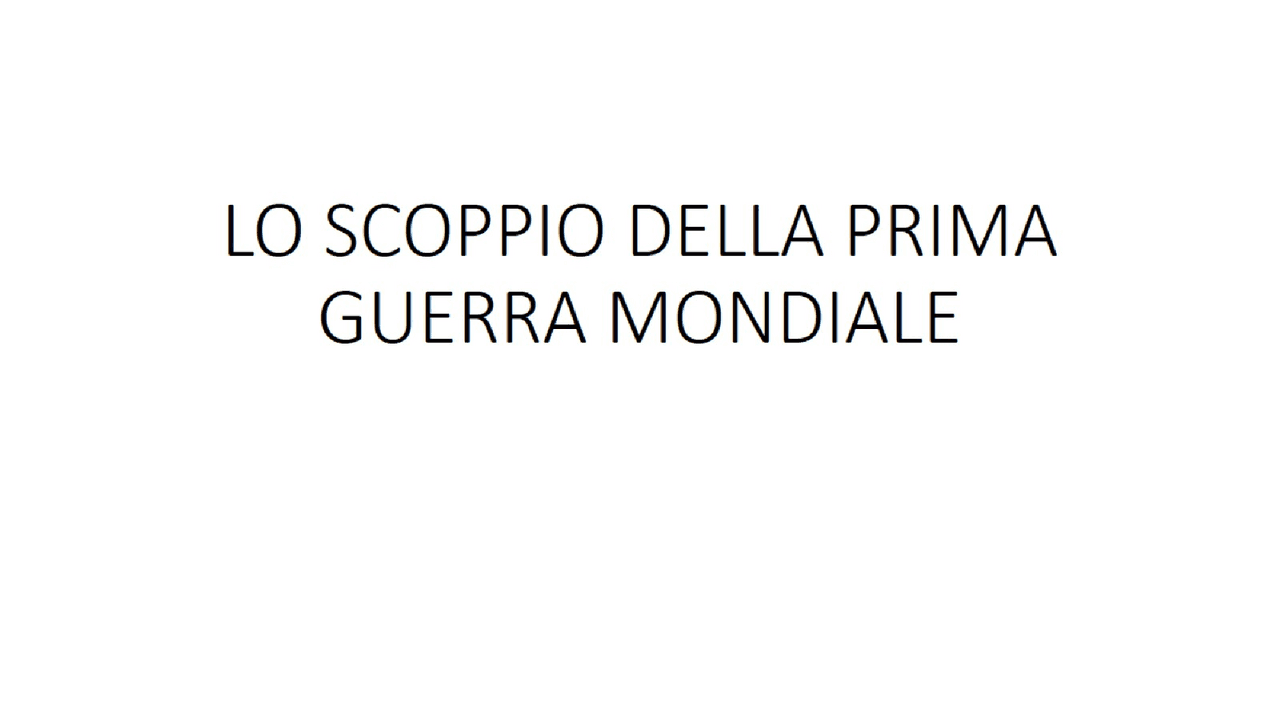 Lo scoppio della Prima Guerra Mondiale - Docsity