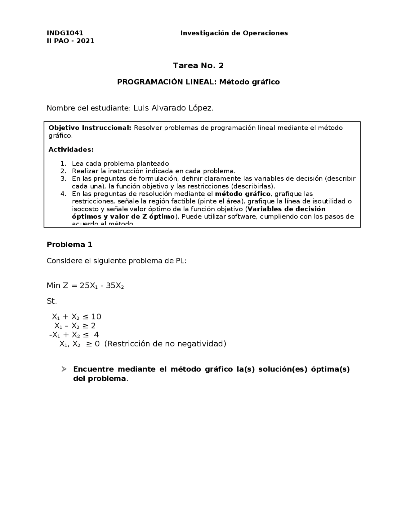 Ejercicios Programación Lineal Docsity