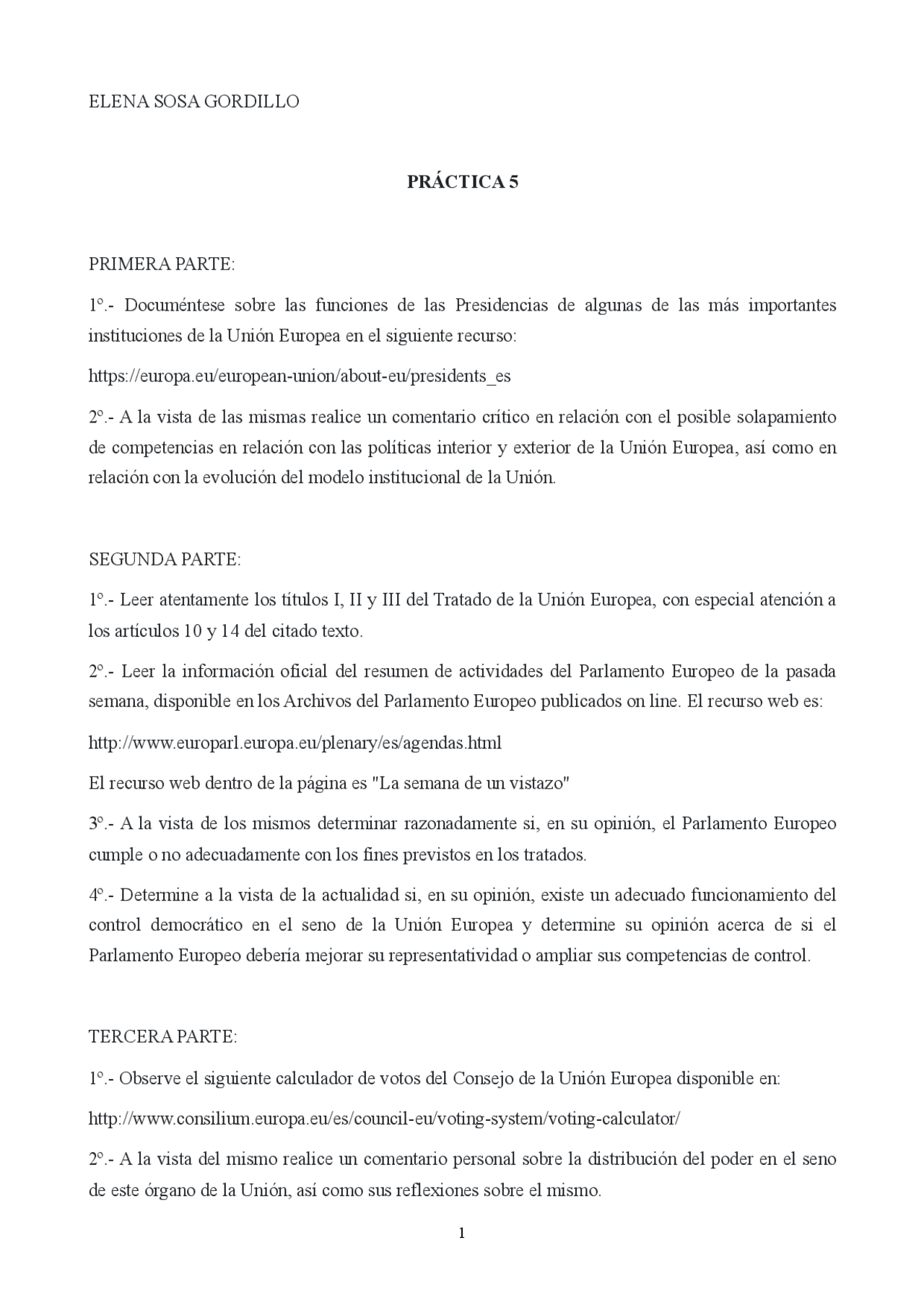 Practica 5 Comunitario Ejercicios De Derecho Europeo Docsity