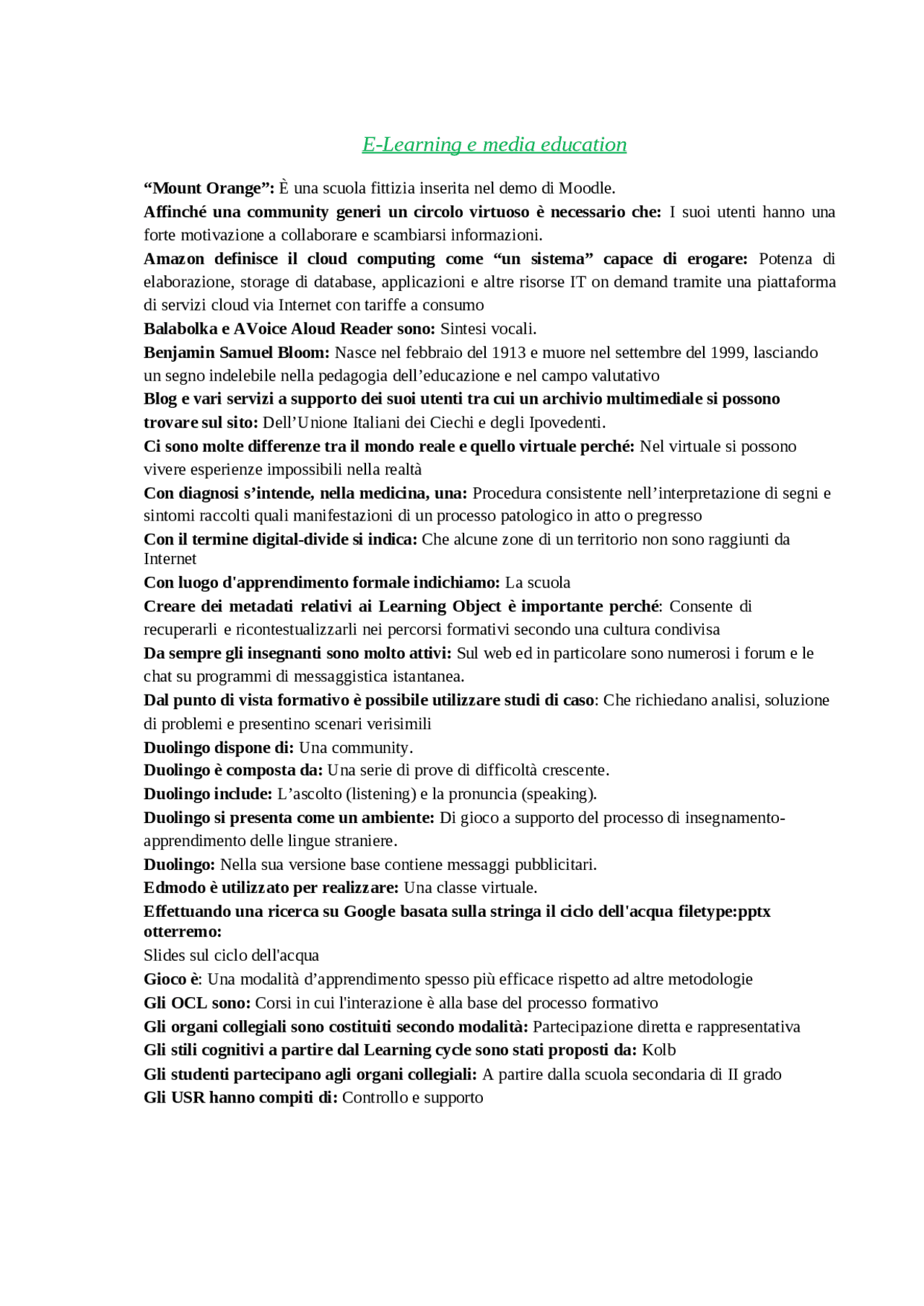 E Learning E Media Education Lm 39 Pegaso Docsity