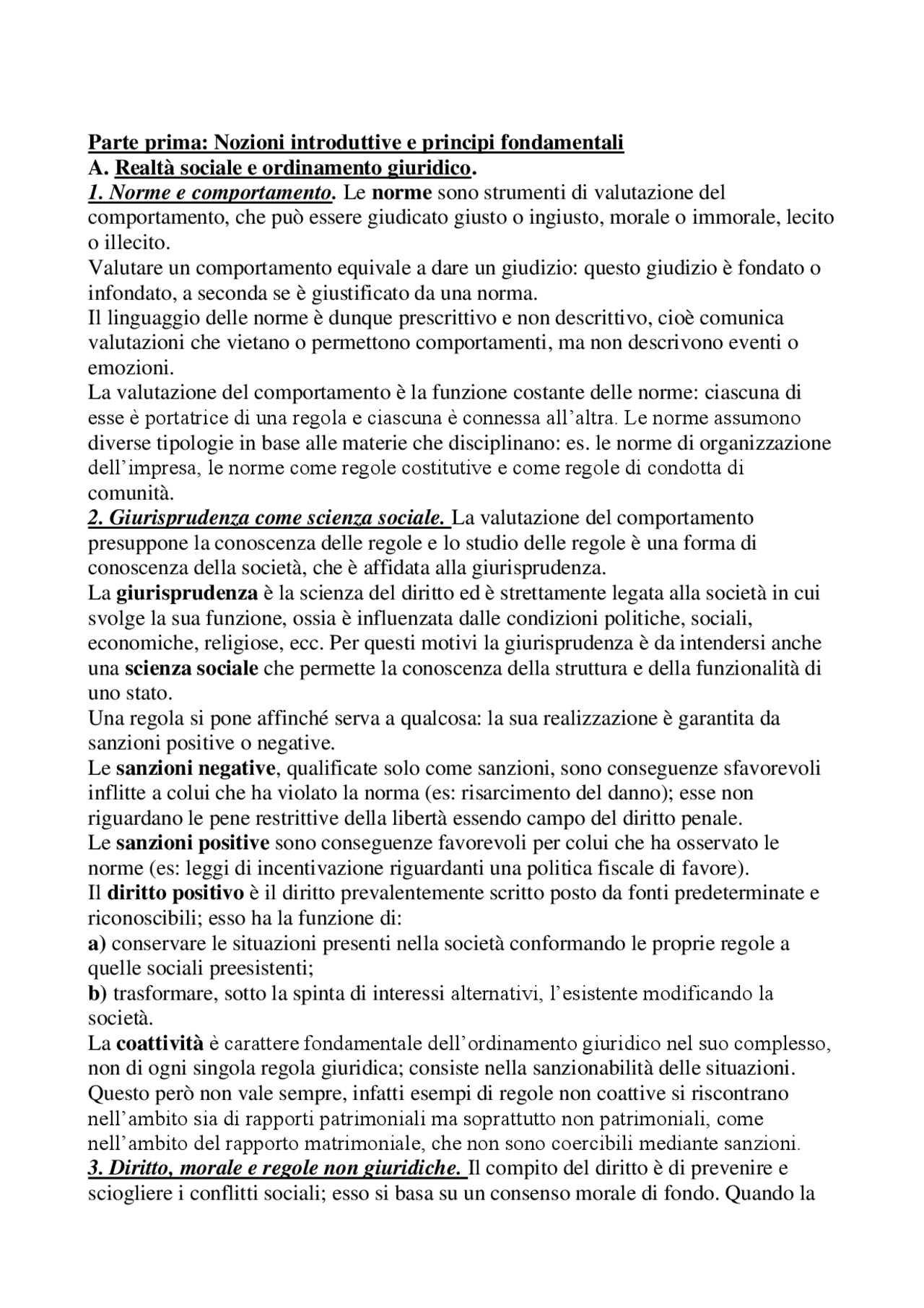 Parte Prima Diritto Privato Docsity