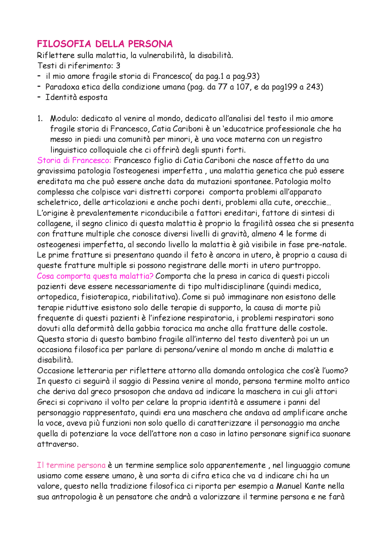 Filosofia Della Persona Docsity