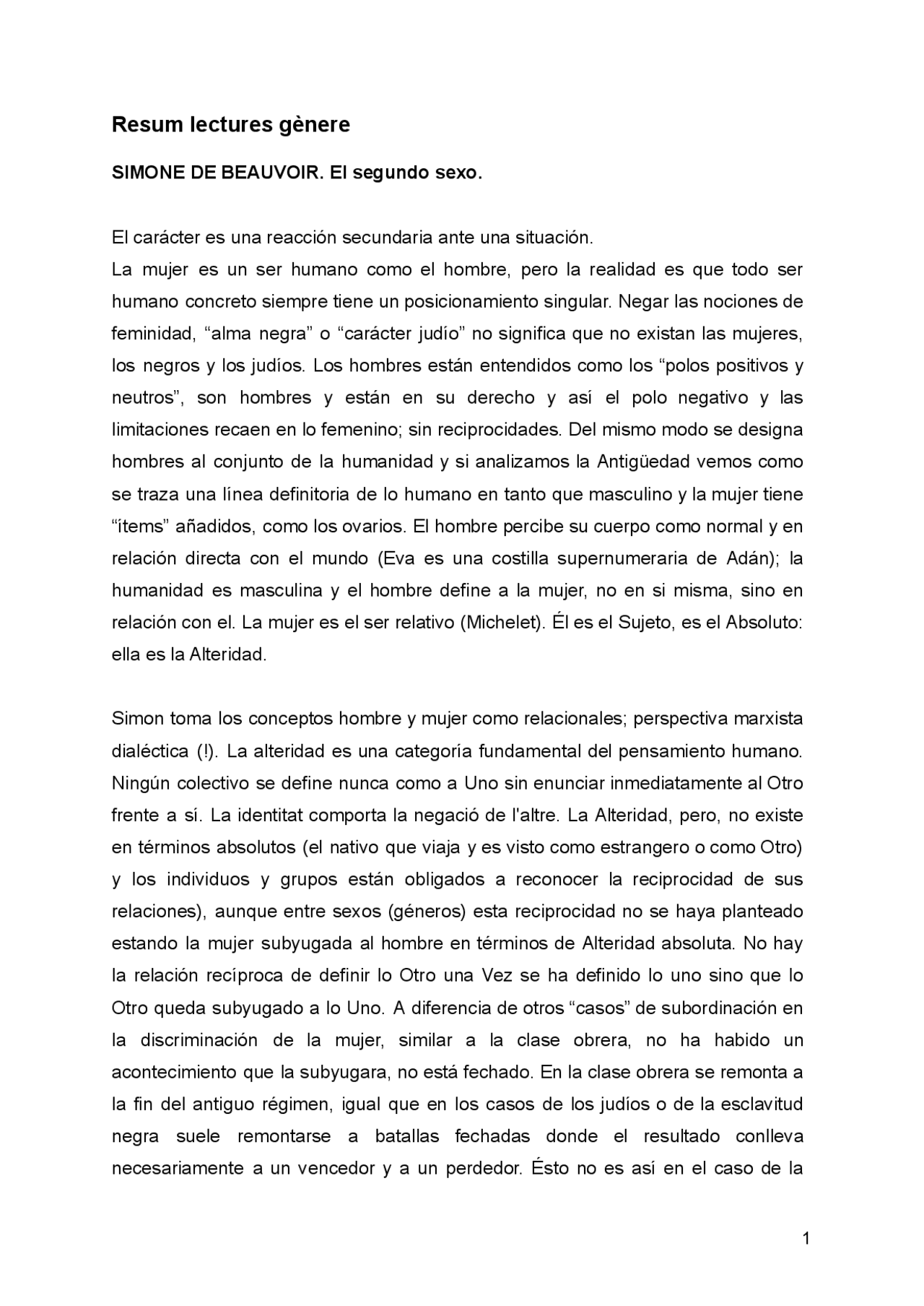 Resum Lectures Gènere Docsity