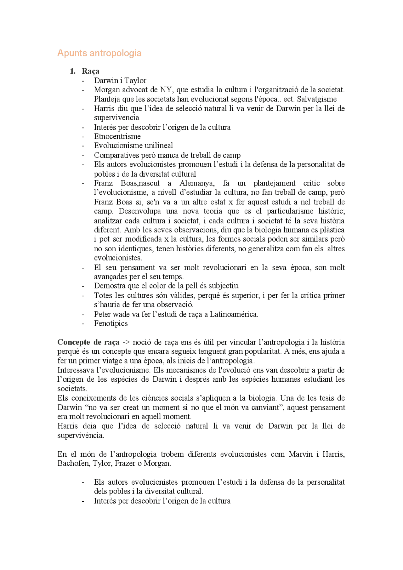 Apunts Antropologia 1r De Carrera Docsity