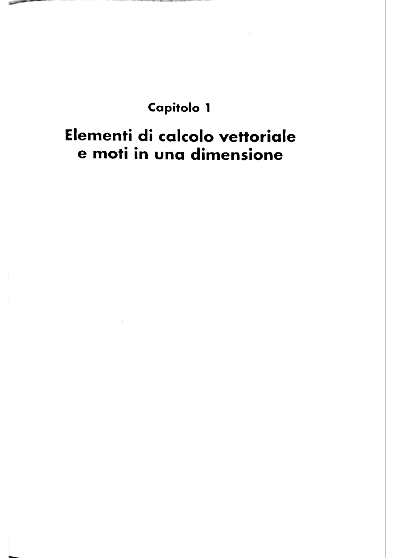 Esercizi Di Elementi Di Calcolo Vettoriale E Moti In Una Dimensione