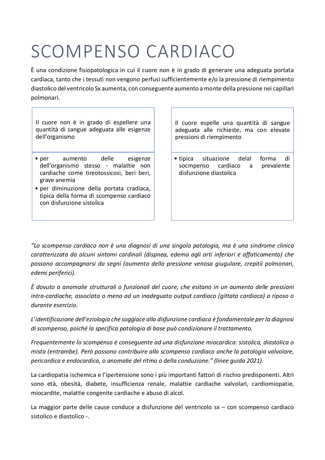 Scompenso Cardiaco 1 Docsity