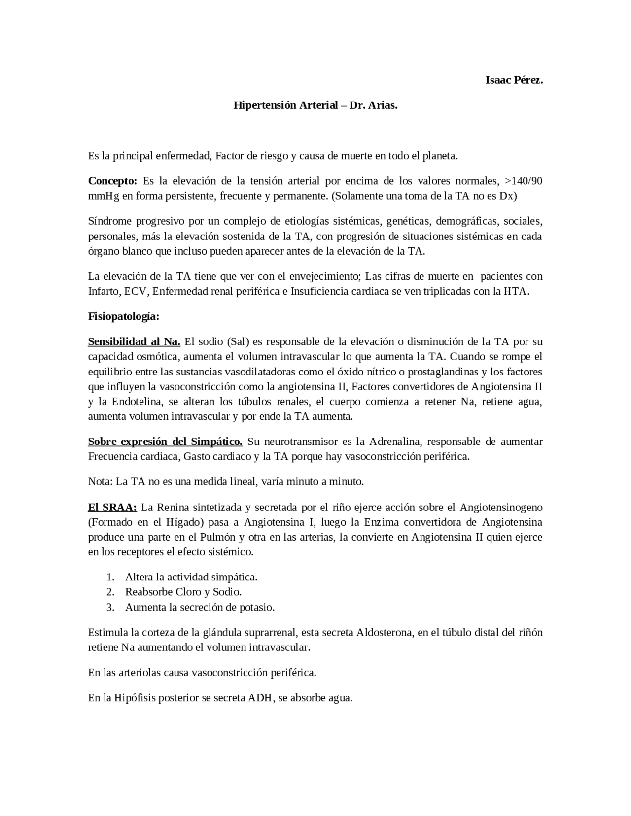 Hipertensión Arterial Docsity