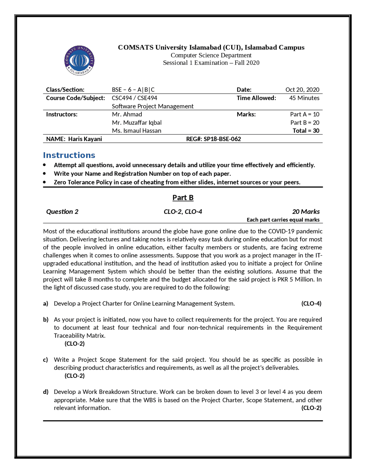 Sessional-1 (SPM-2020) - Docsity