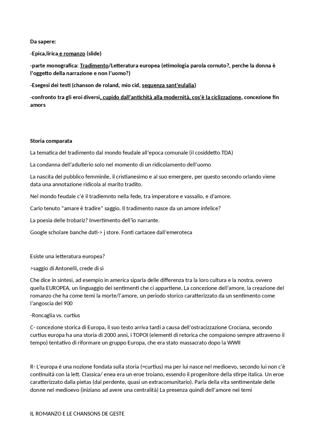 Appunti Letterature Comparate Prof Negri Docsity