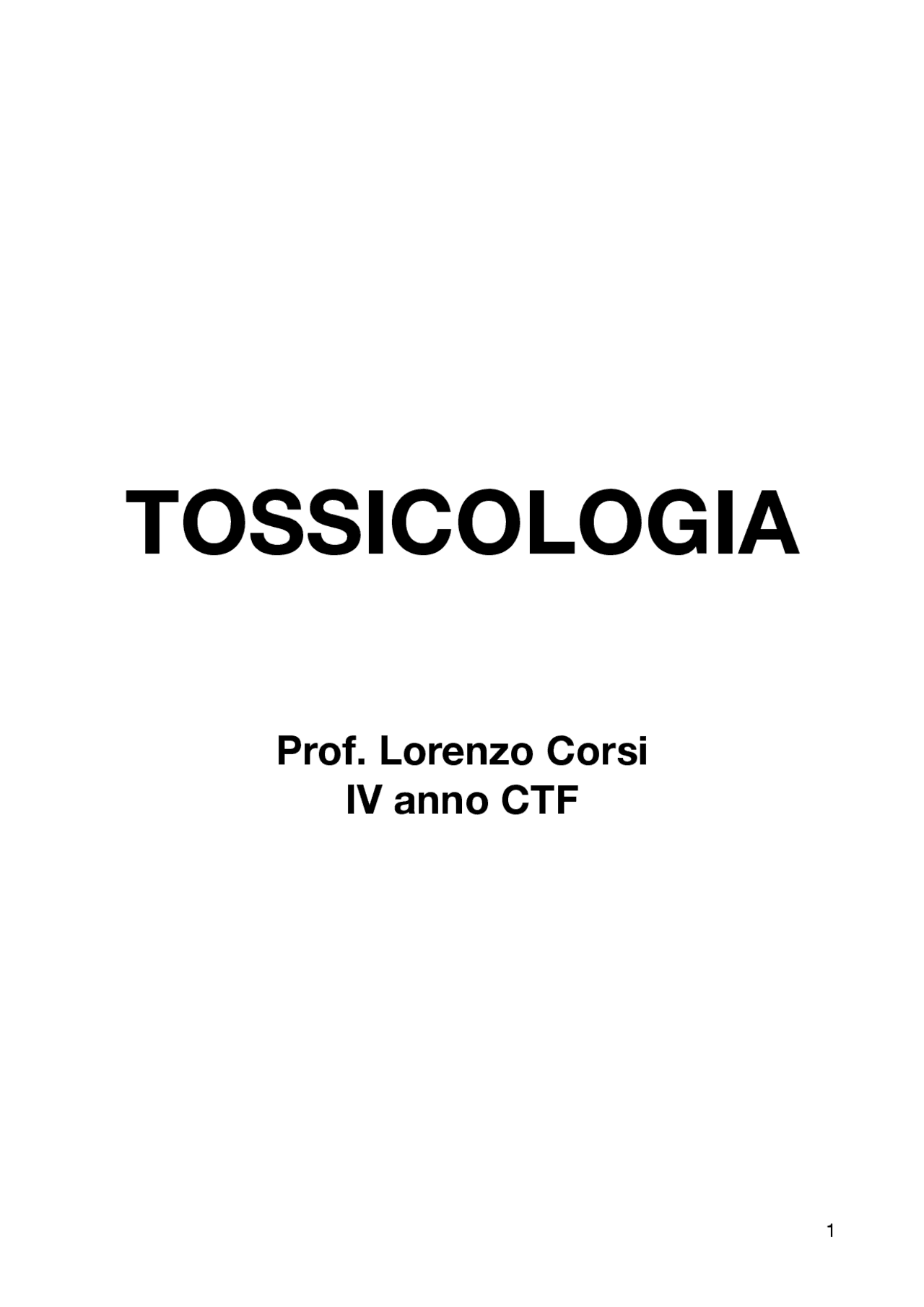 Appunti Di Tossicologia Appunti Di Tossicologia Docsity