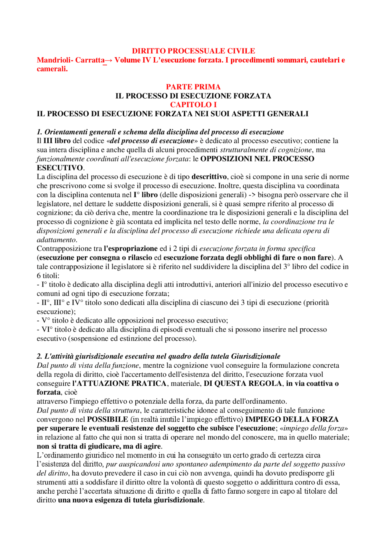 Diritto Processuale Civile Volume Iv Parte Prima Lesecuzione