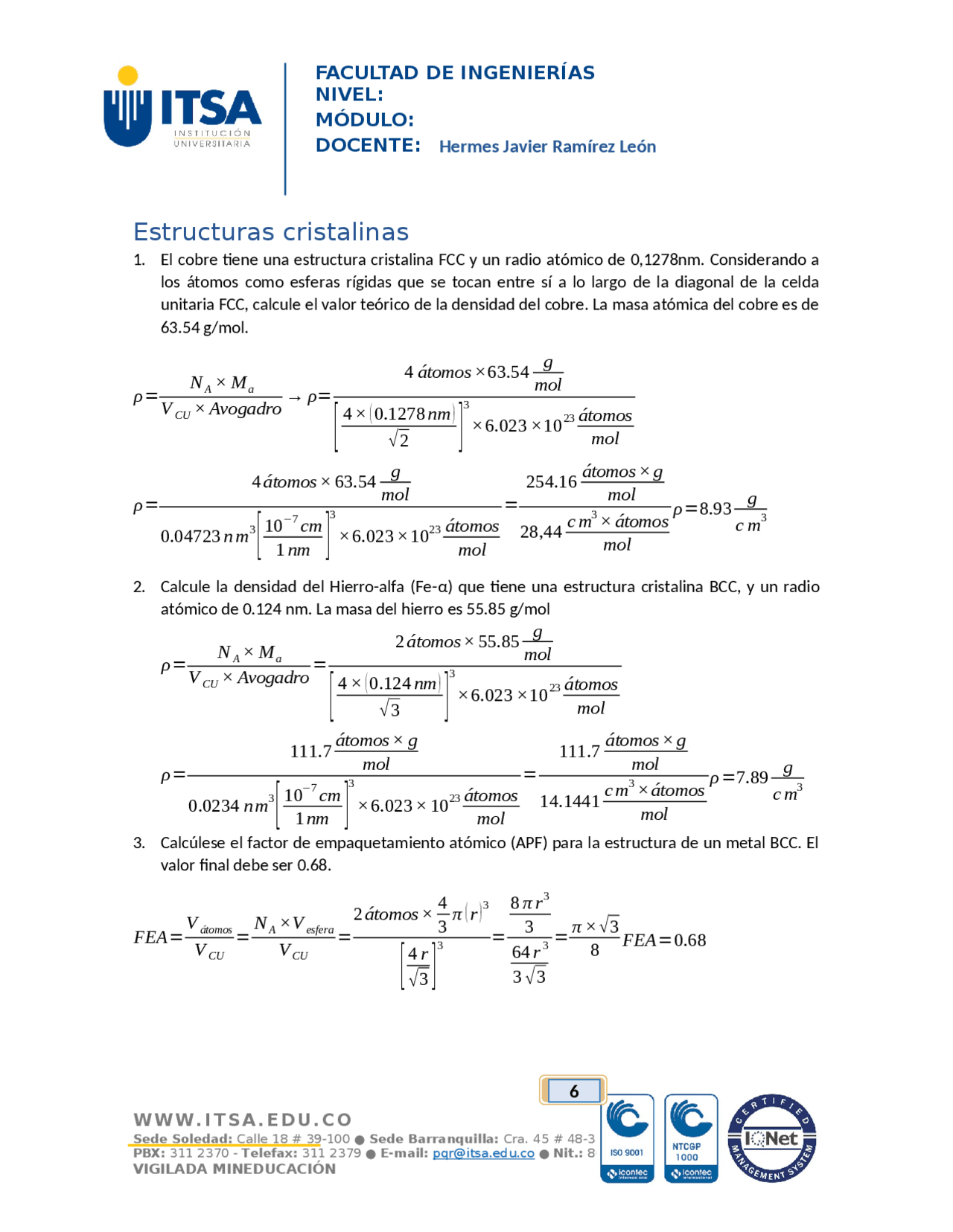 Estructuras Cristalinas Docsity