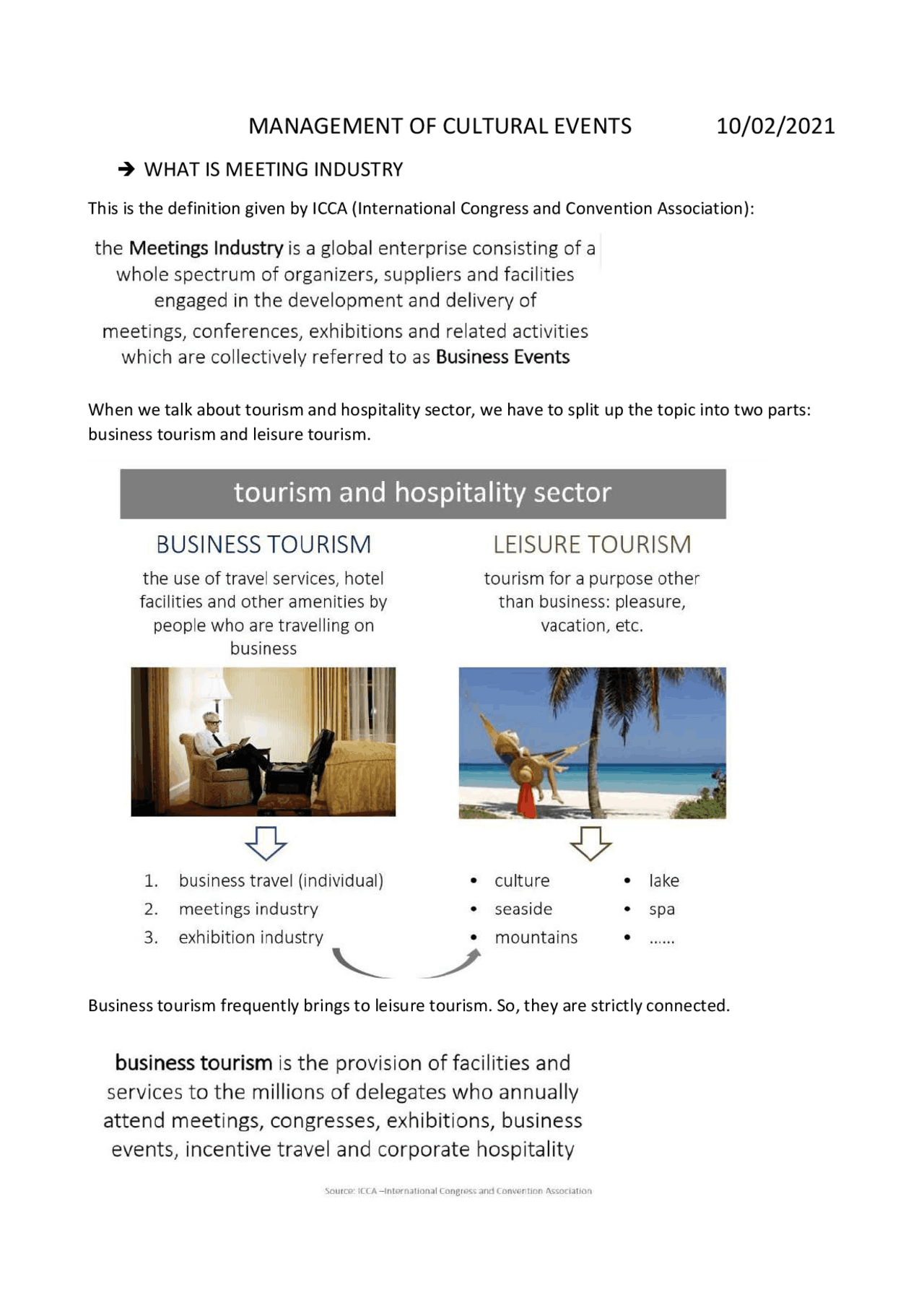 Management of Cultural Events - Appunti - Docsity