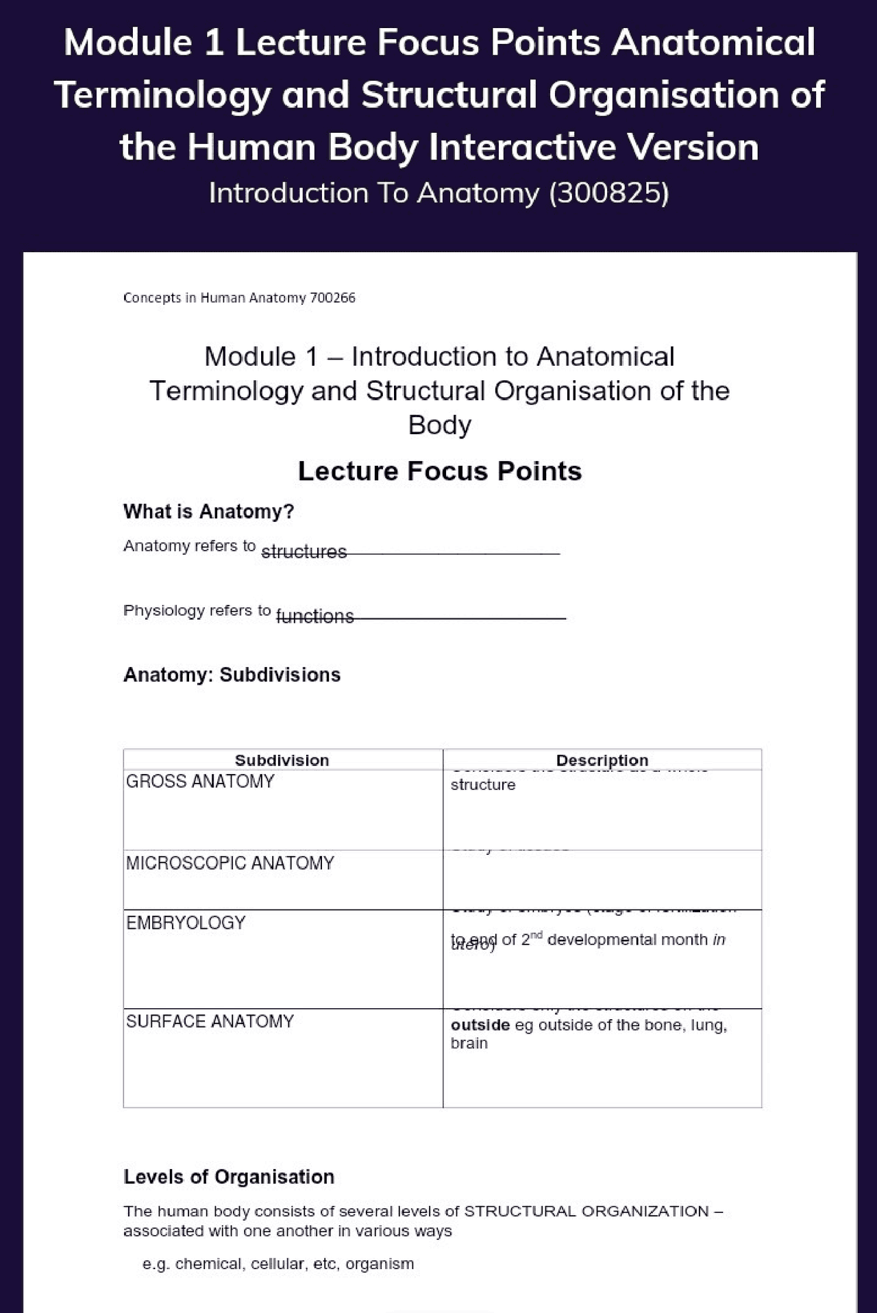 Anatomical Terminology & Structural Organization of Human body ...