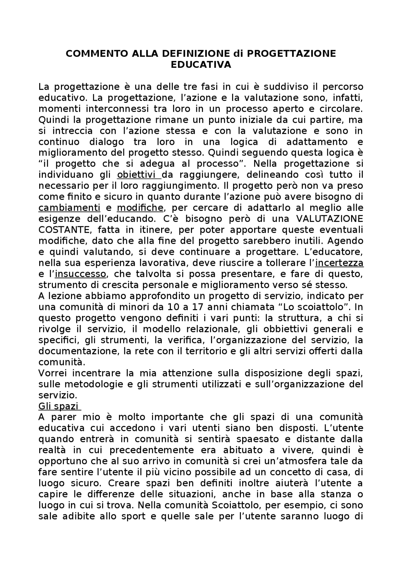 La Progettazione Educativa Docsity