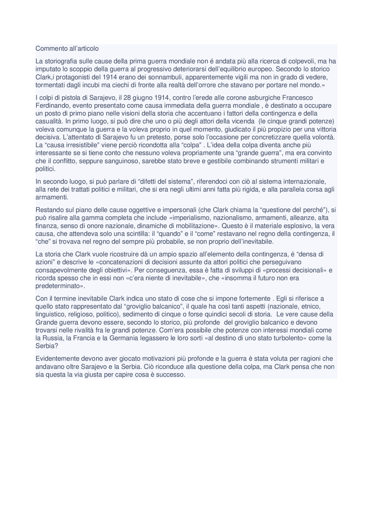 La storia che Clark vuole ricostruire dà un ampio spazio all’elemento ...