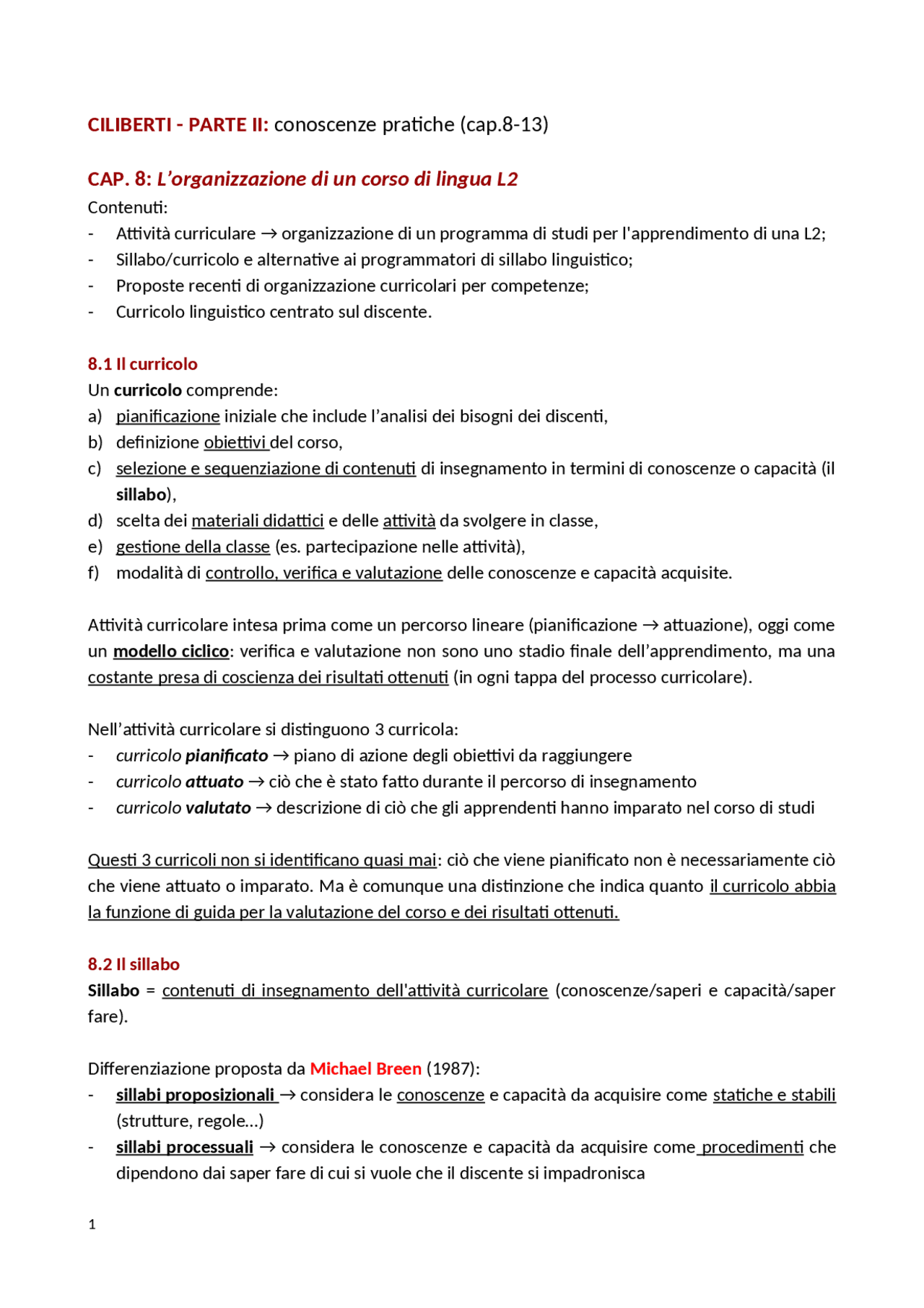 Riassunto Glottodidattica Ciliberti Parte 2 Docsity
