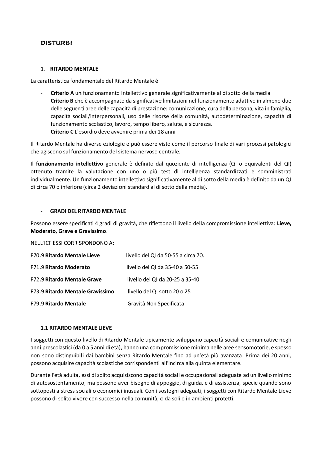 Appunti Disturbi Dellapprendimento Docsity
