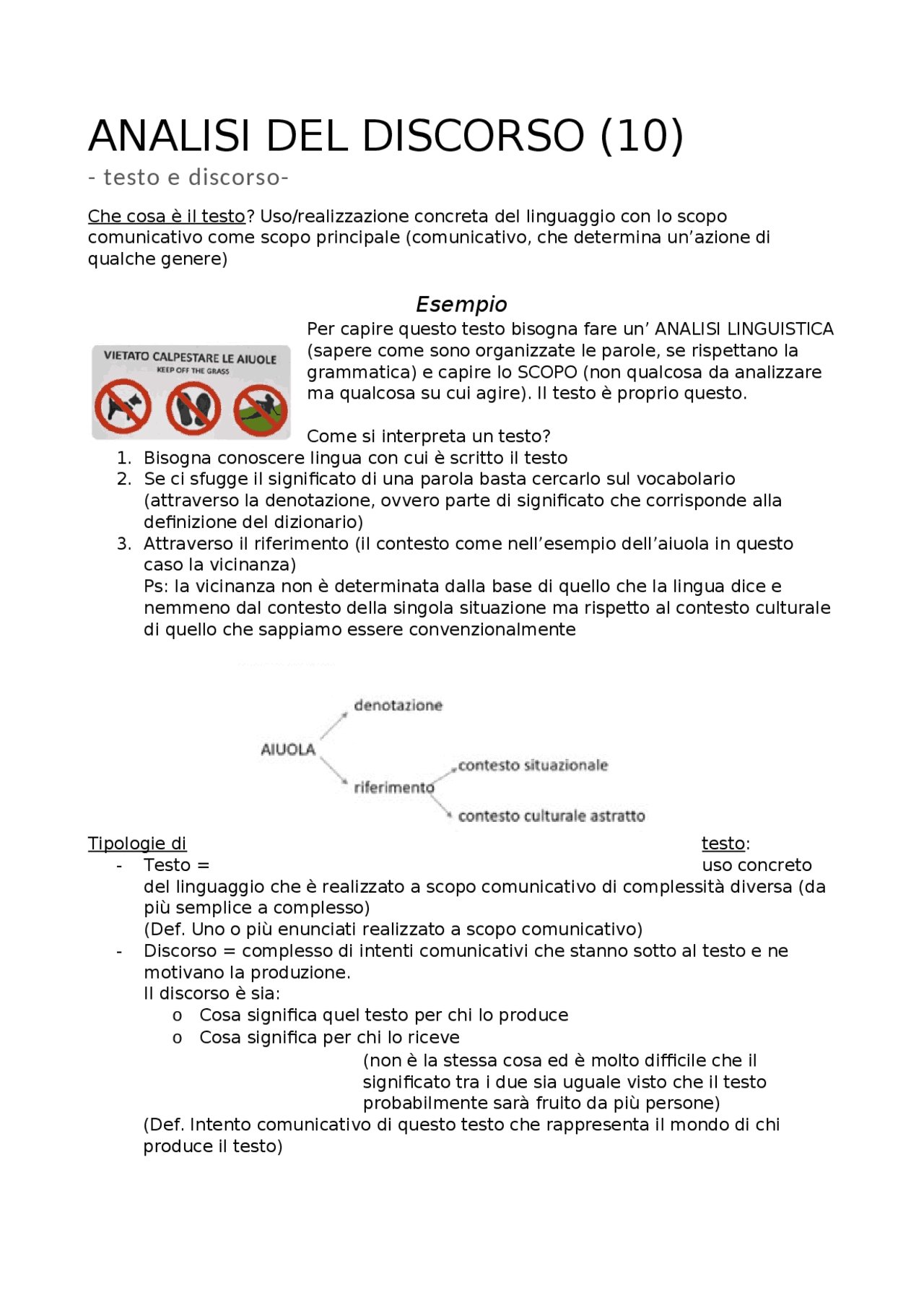 Analisi Del Discorso Docsity