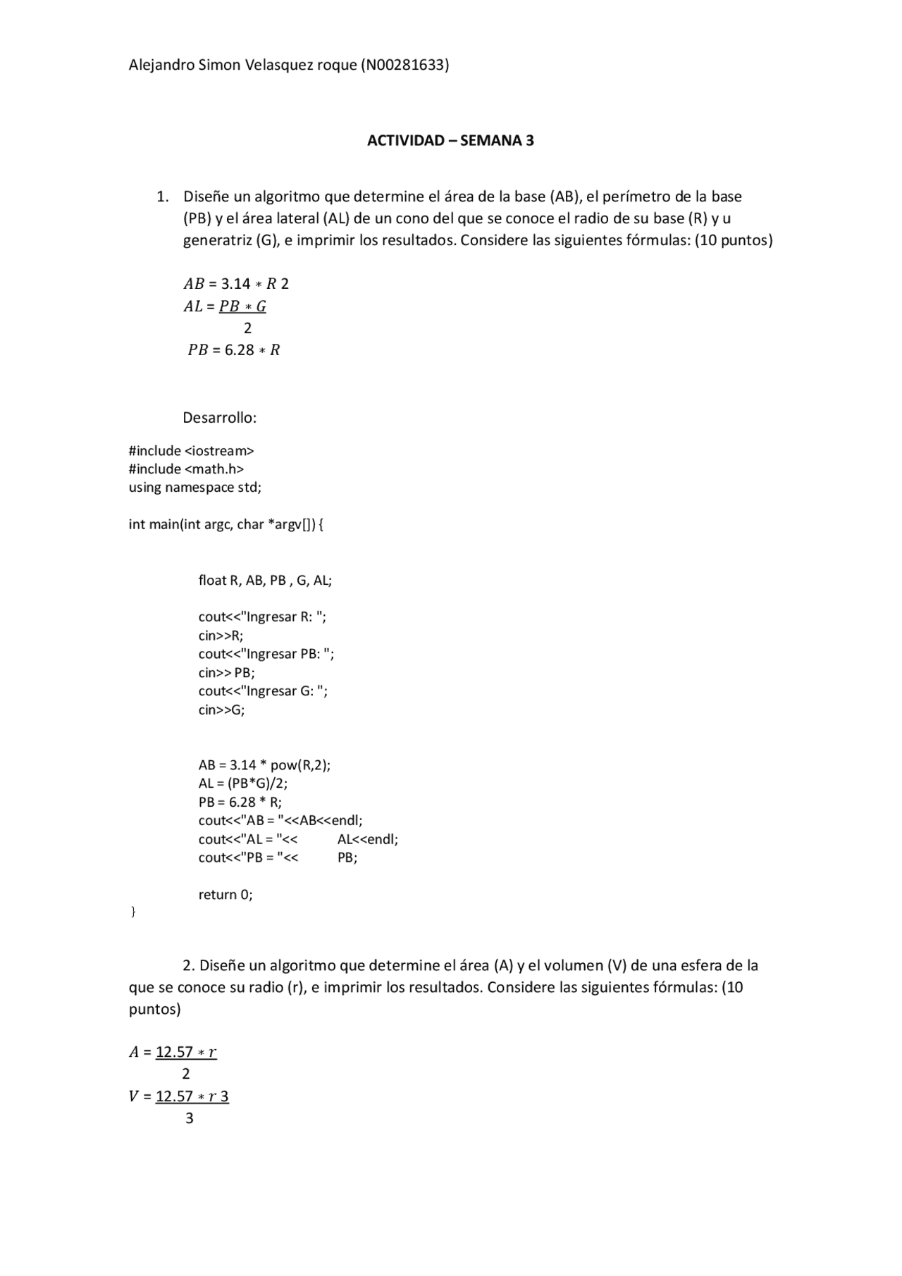 Programacion C Ejercicios De La Semana 1 Ejercicios De Programación C Docsity