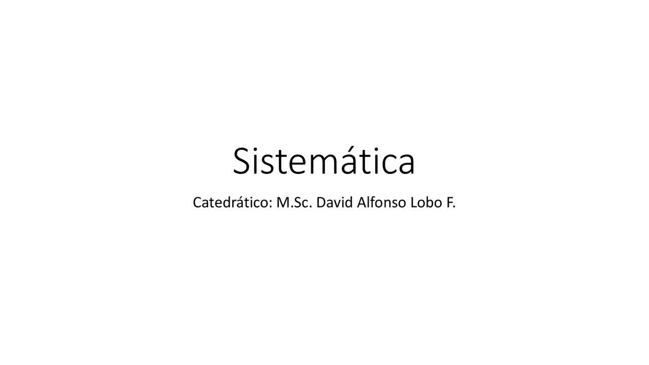 Sistemática y sus definiciones 2018 - Docsity