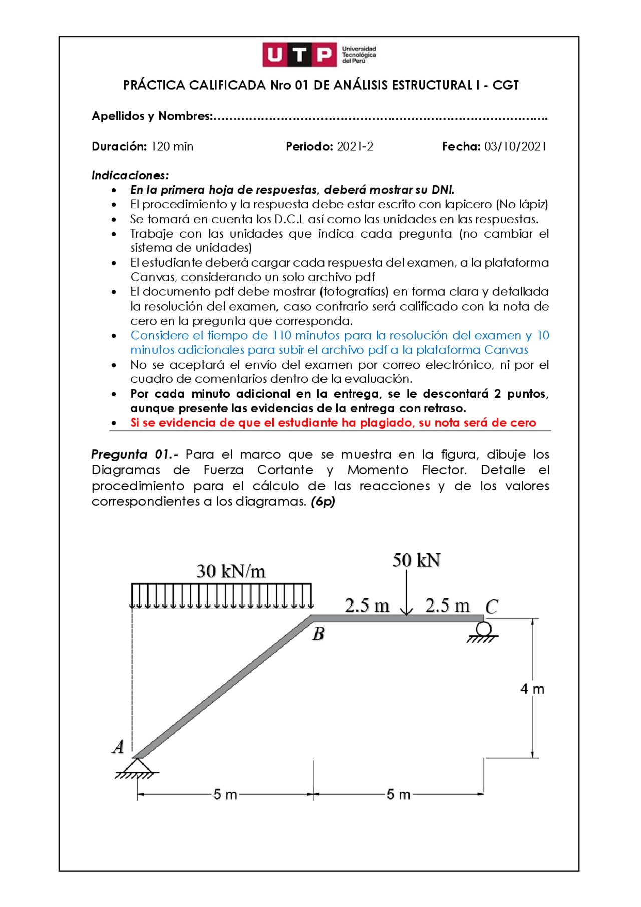 Practica De Ejercicios De Análisis Estructural Docsity