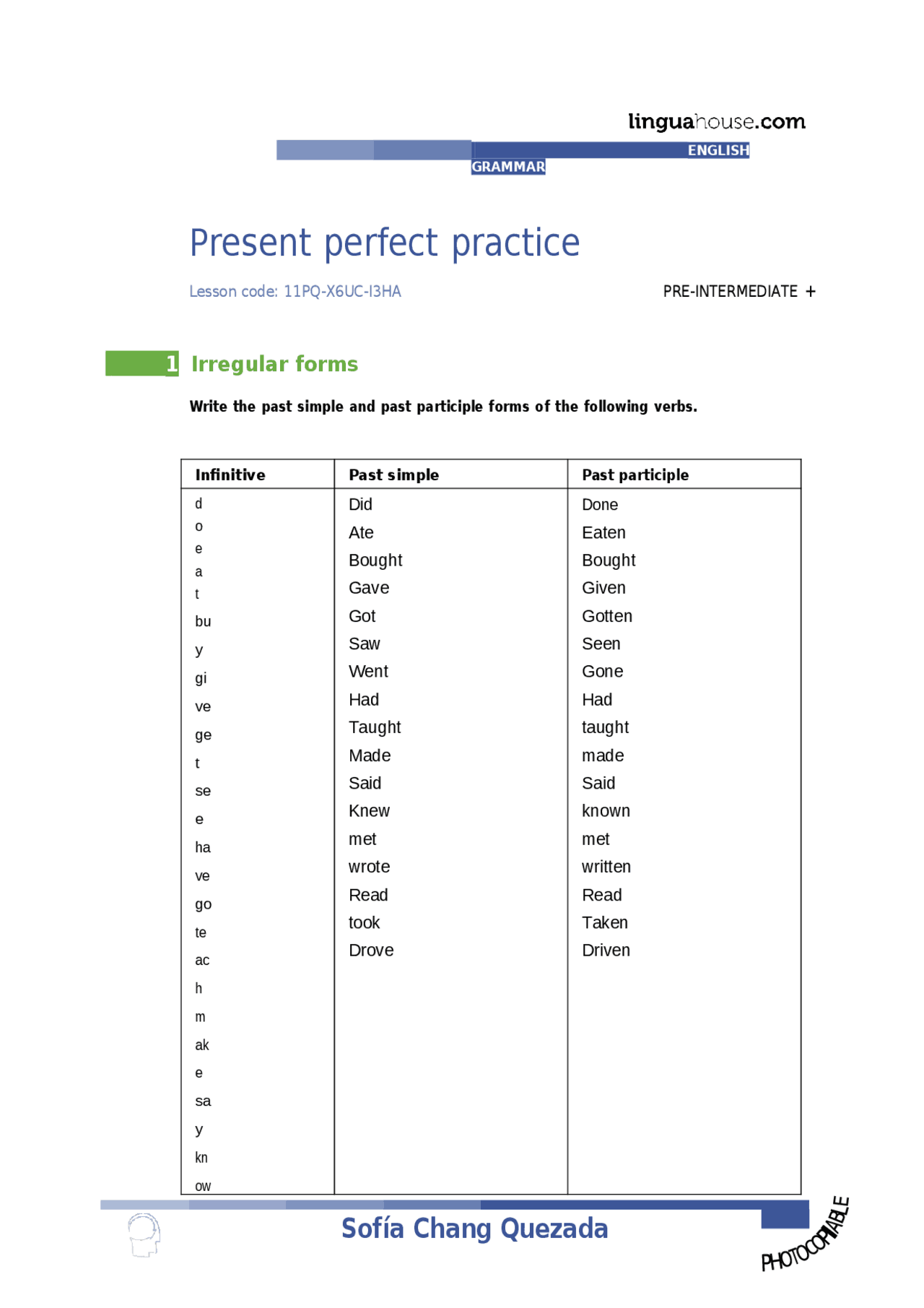 Present-perfect-practice-british-english-student - Docsity