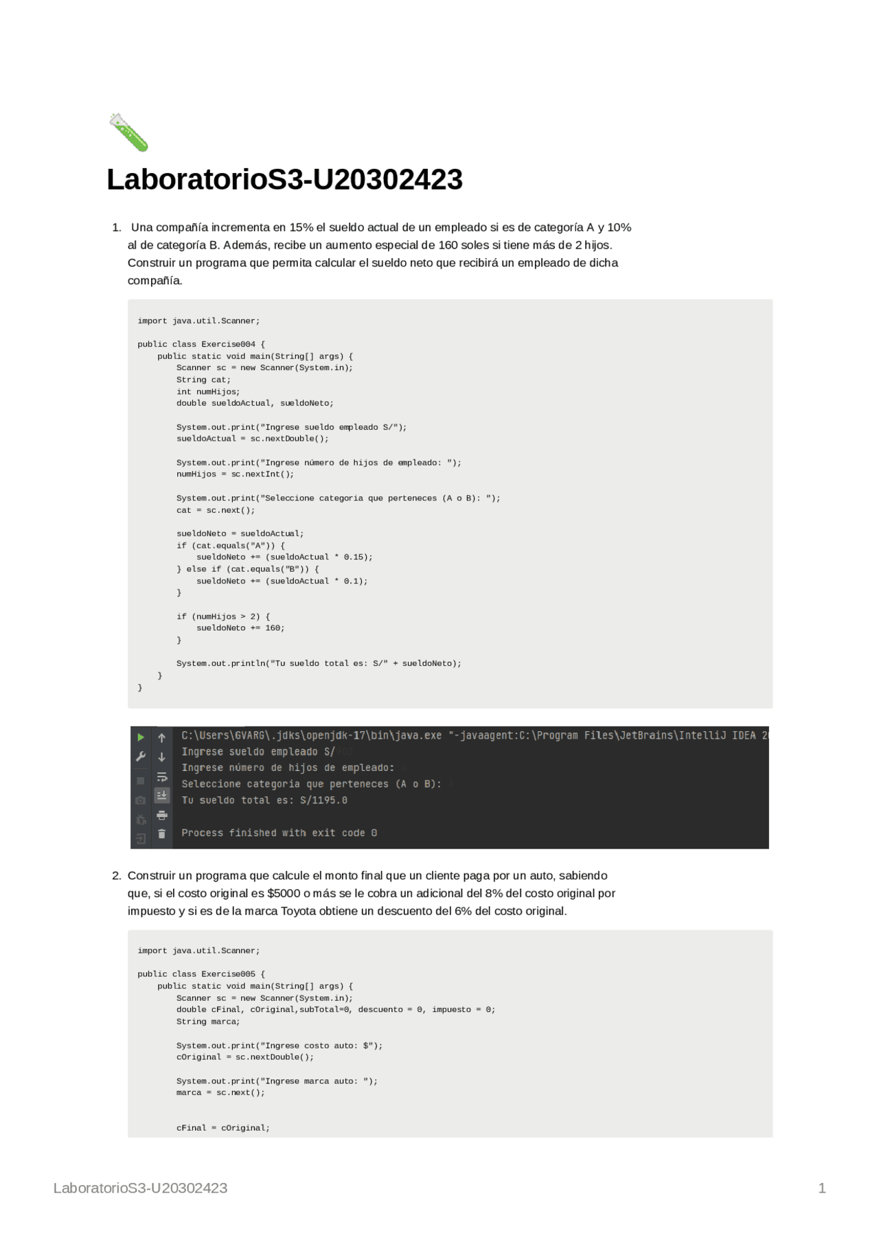 Laboratorio S3 Programación En Java Docsity
