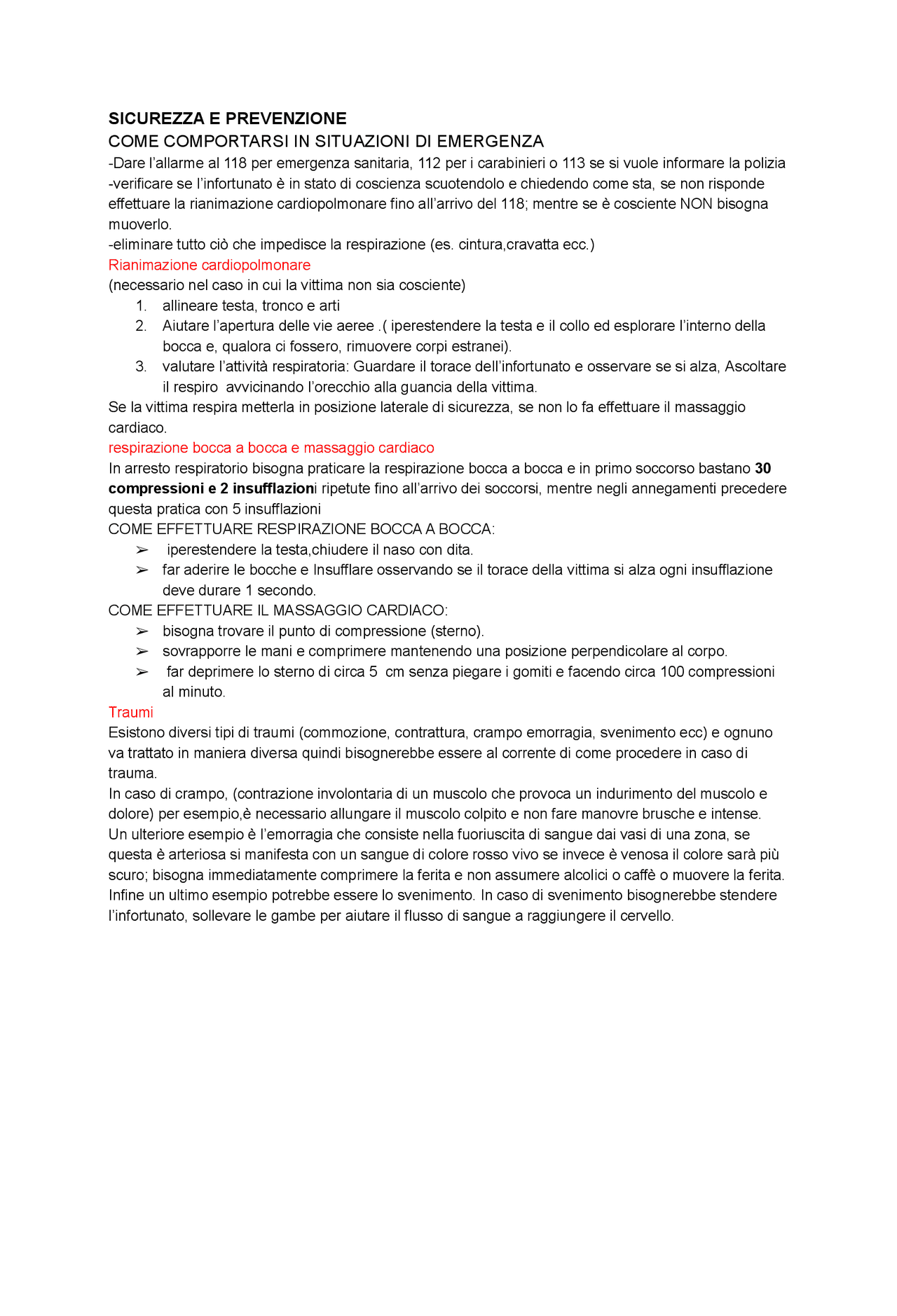Sicurezza E Prevenzione Docsity